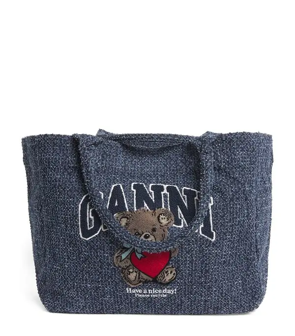 GANNI Tweed Tote Bag
