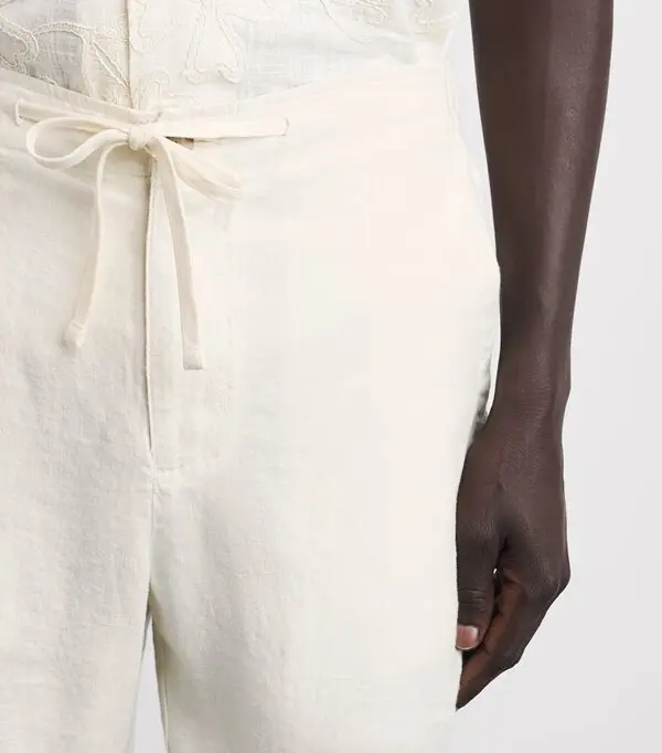 Vince Linen Drawstring Shorts - White