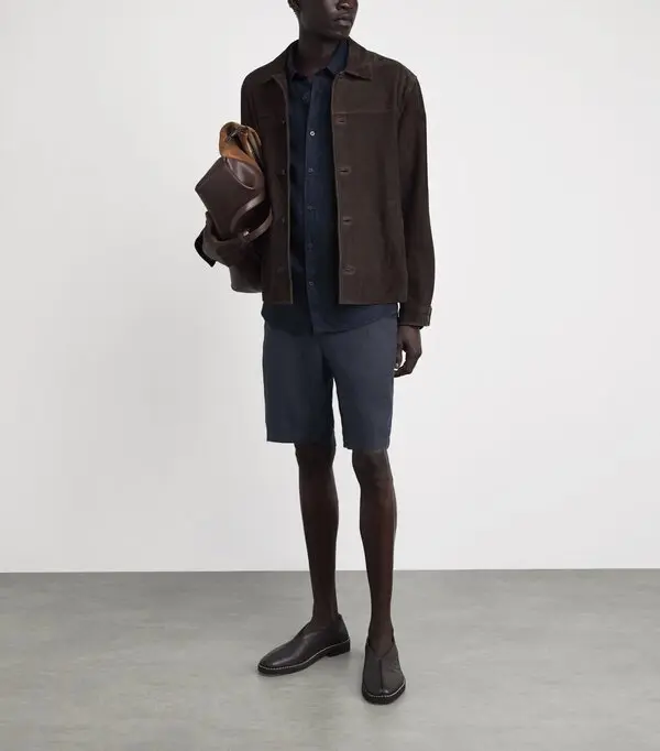 Vince Linen Drawstring Shorts - Navy