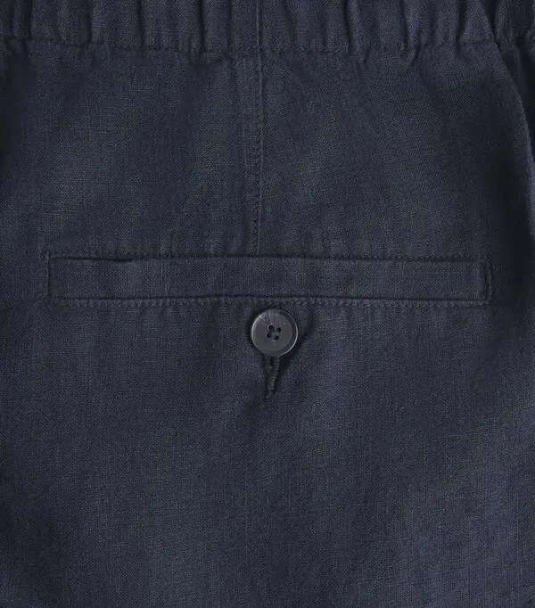 Vince Linen Drawstring Shorts - Navy