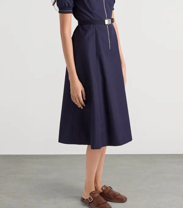 Prada Poplin Shirt Midi Dress - Blue