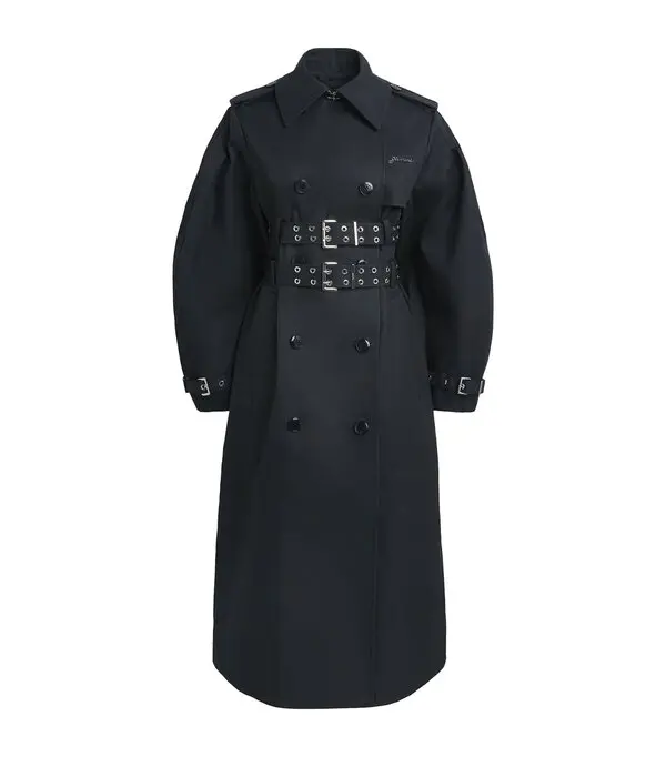 GANNI Belted Organic Cotton Trench Coat