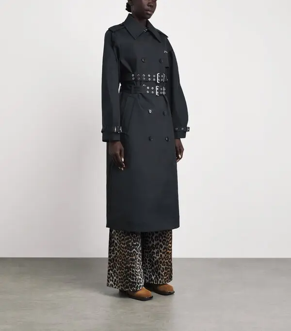 GANNI Belted Organic Cotton Trench Coat