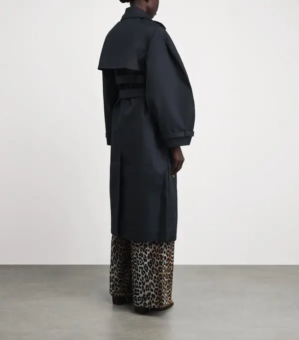 GANNI Belted Organic Cotton Trench Coat