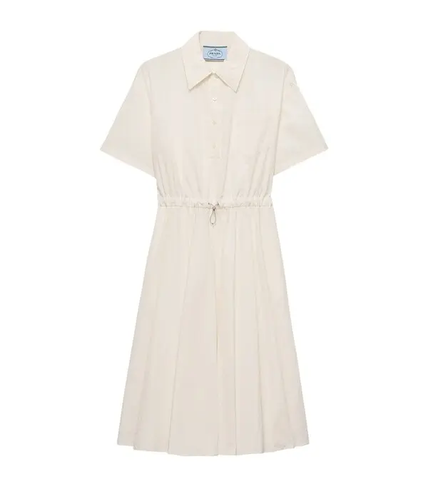 Prada Cotton-blend Technical Midi Dress - Neutral