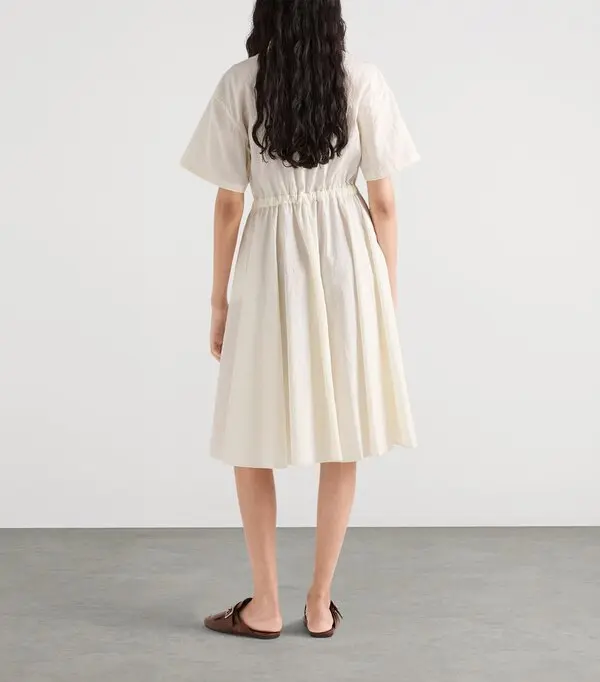 Prada Cotton-blend Technical Midi Dress - Neutral