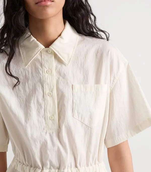 Prada Cotton-blend Technical Midi Dress - Neutral
