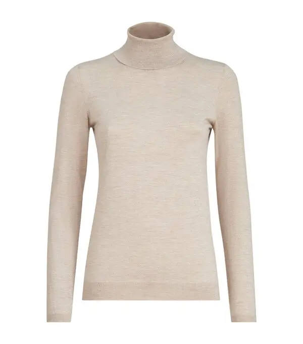 Brunello Cucinelli Cashmere-silk-blend Rollneck Sweater - Beige