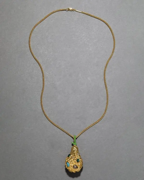 Alexis Bittar Brut Jewel Studded Pear Pendant Necklace