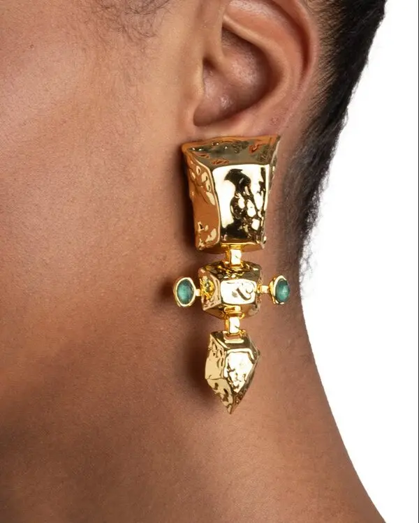 Alexis Bittar Brut Totem Clip On Earrings - Gold
