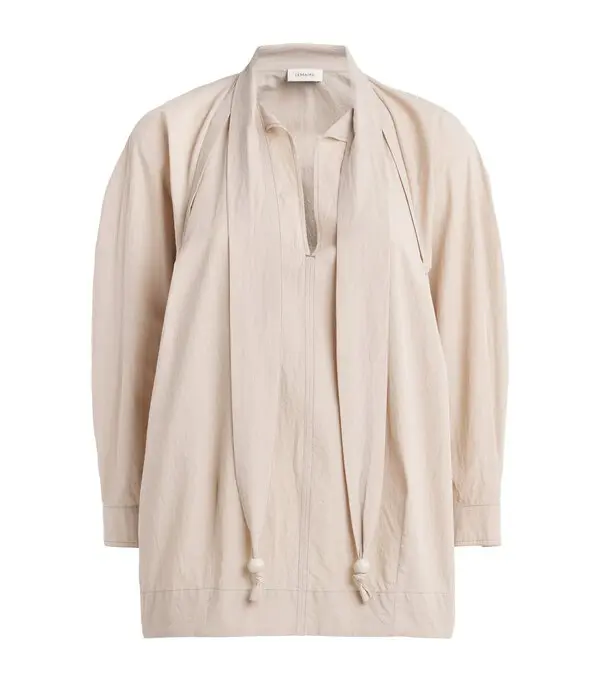 LEMAIRE Cotton Scarf Blouse - Nude