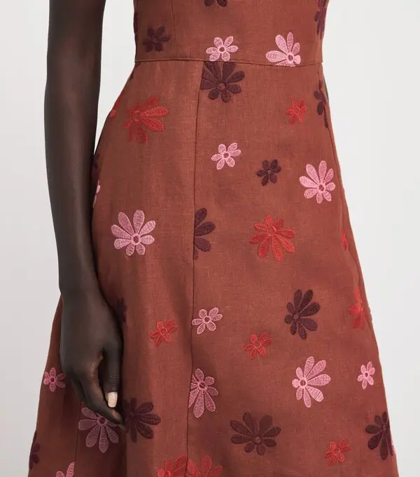 sara linen midi dress Sara Campbell Drew Linen Midi Dress in New Indigo, Size XS  Ruched Midi-Length Sheath Dress with Back Zipper