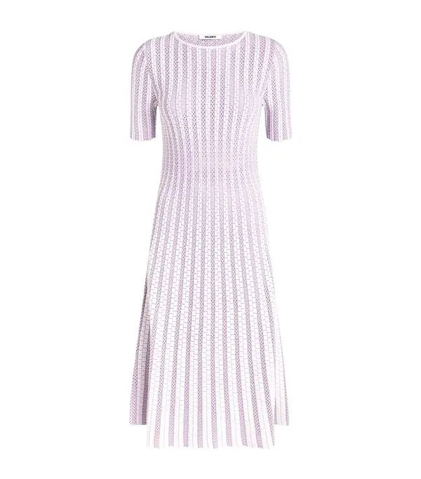 ANTONINO VALENTI Openwork Knit Margherita Midi Dress - Purple