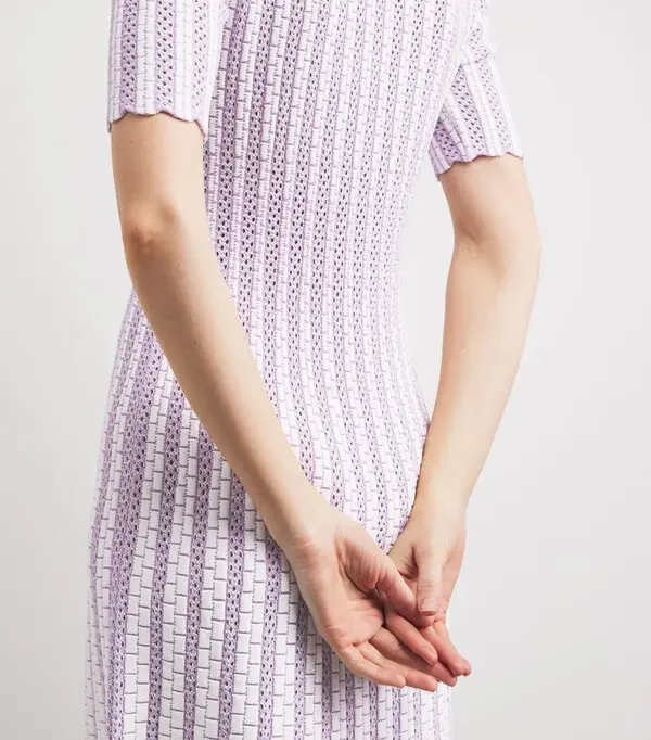 ANTONINO VALENTI Openwork Knit Margherita Midi Dress - Purple