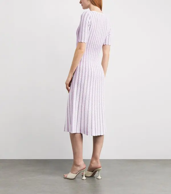 ANTONINO VALENTI Openwork Knit Margherita Midi Dress - Purple