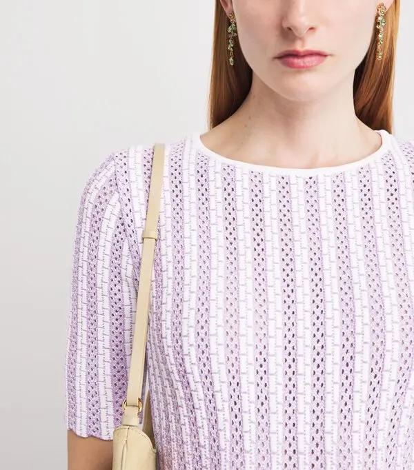 ANTONINO VALENTI Openwork Knit Margherita Midi Dress - Purple