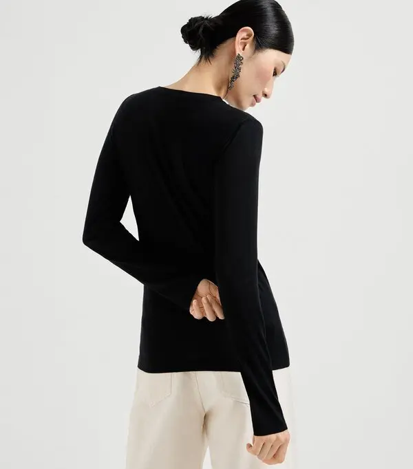 Brunello Cucinelli Cashmere And Silk Sweater - Black