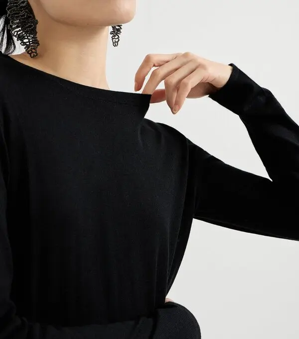 Brunello Cucinelli Cashmere And Silk Sweater - Black