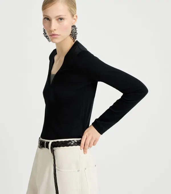 Brunello Cucinelli Stretch-cotton T-shirt With Monili Detailing - Black