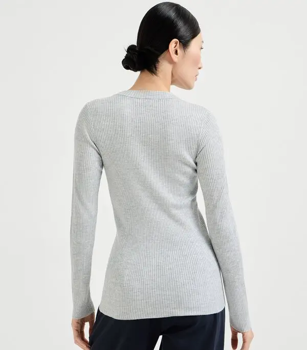 Brunello Cucinelli Cashmere-blend Sparkle Sweater - Grey