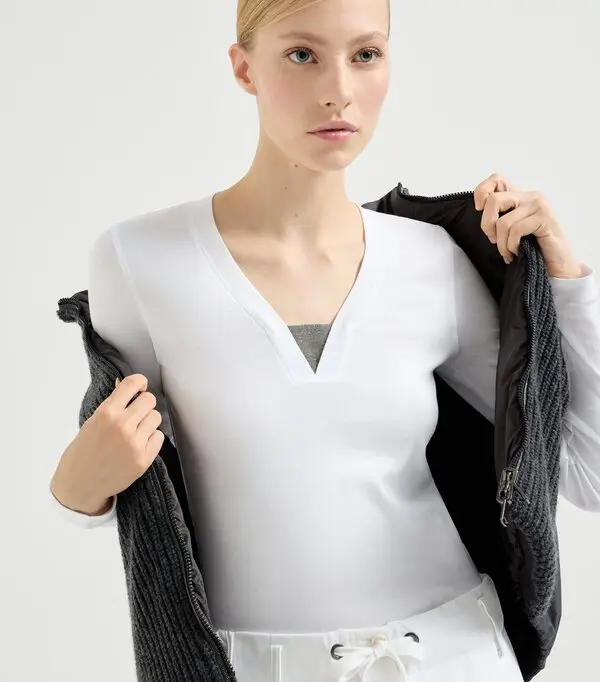Brunello Cucinelli Stretch-cotton T-shirt With Monili Detail