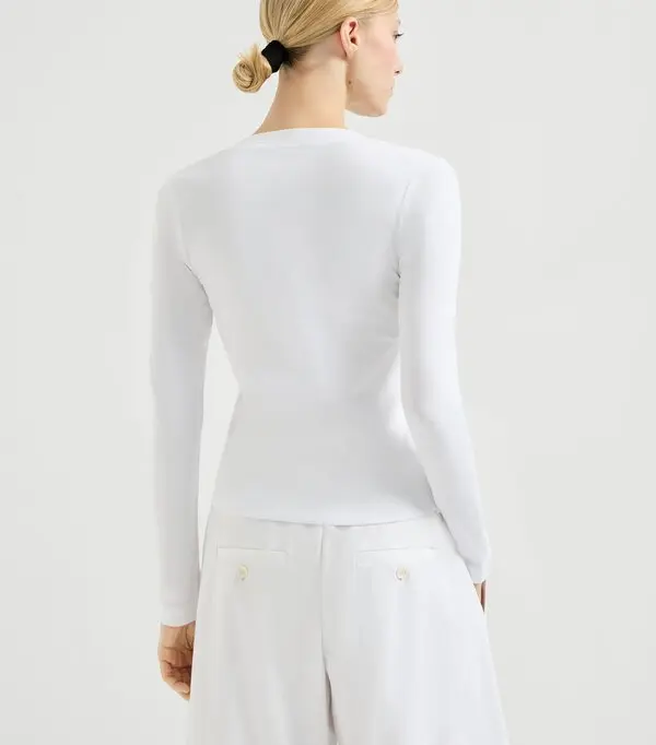 Brunello Cucinelli Stretch-cotton T-shirt With Monili Detail
