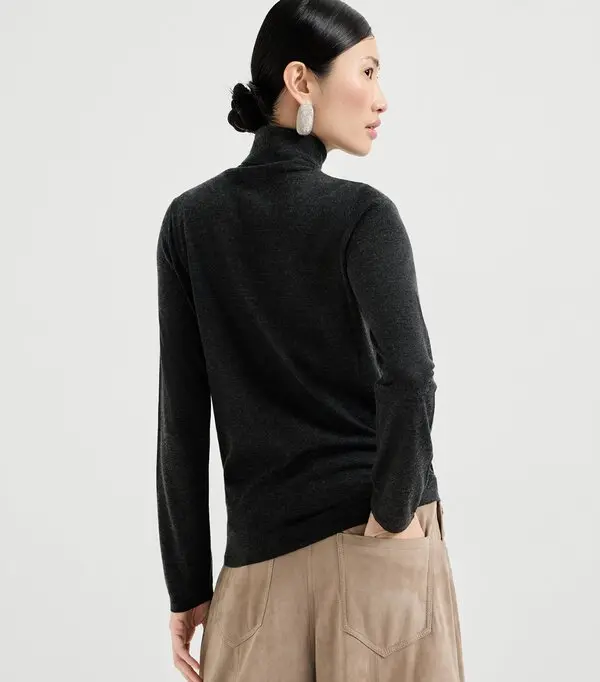 Brunello Cucinelli Cashmere-silk Rollneck Sweater - Black
