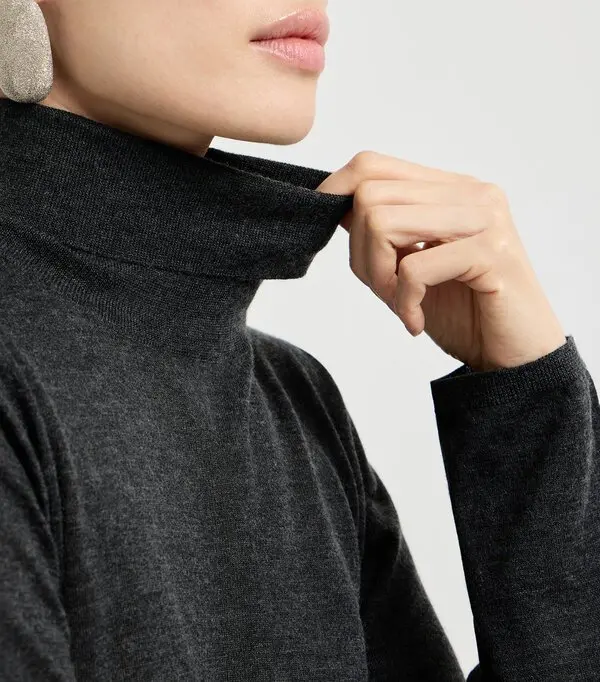 Brunello Cucinelli Cashmere-silk Rollneck Sweater - Black