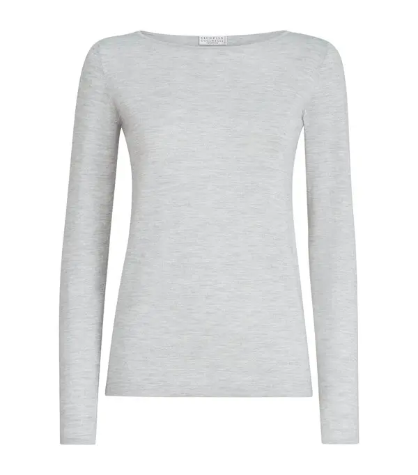 Brunello Cucinelli Cashmere-silk-blend Sweater - Grey