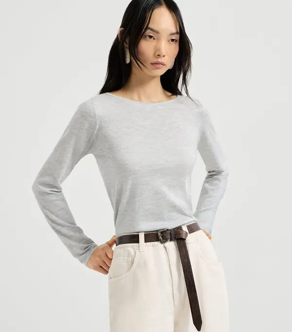 Brunello Cucinelli Cashmere-silk-blend Sweater - Grey