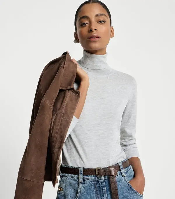Brunello Cucinelli Cashmere-silk-blend Rollneck Sweater
