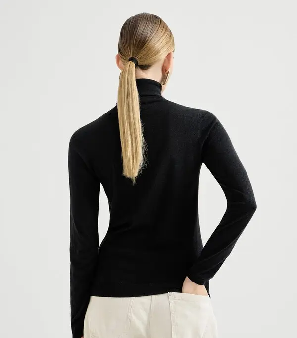 Brunello Cucinelli Cashmere-silk Rollneck Sweater - Black