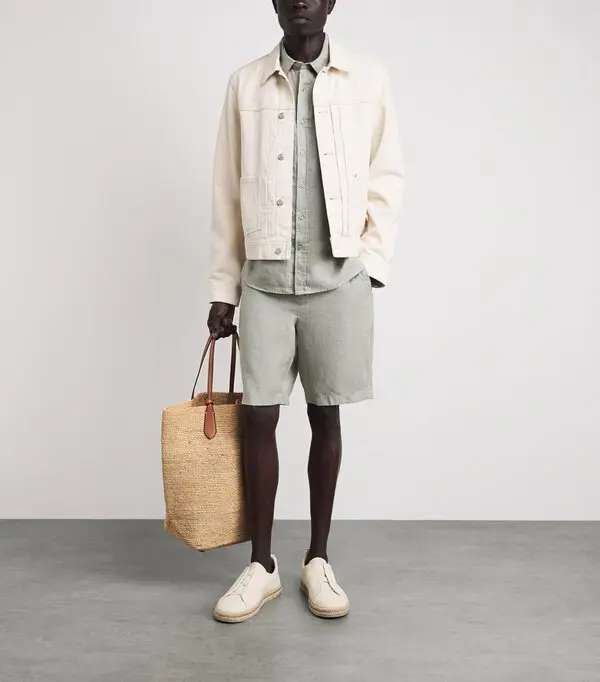 Vince Linen Short-sleeve Shirt - Green