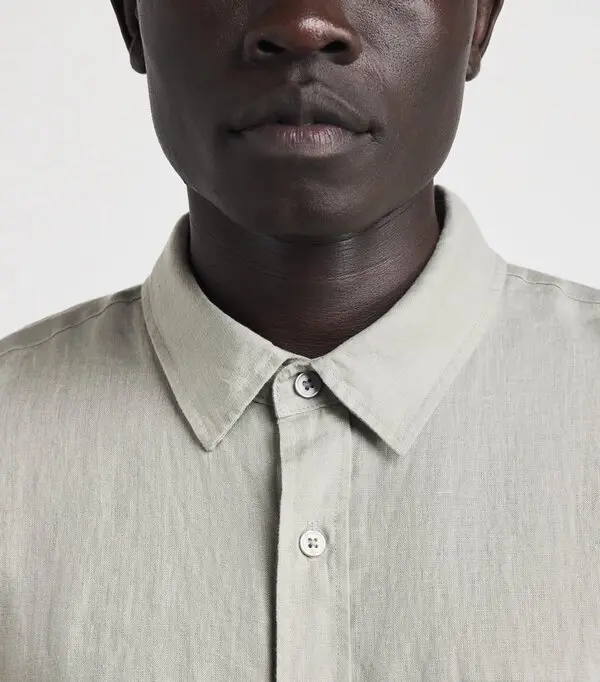 Vince Linen Short-sleeve Shirt - Green