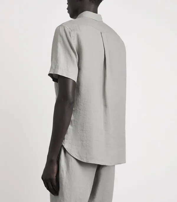 Vince Linen Short-sleeve Shirt - Green