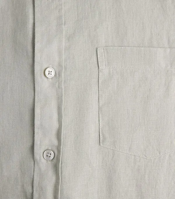 Vince Linen Short-sleeve Shirt - Green