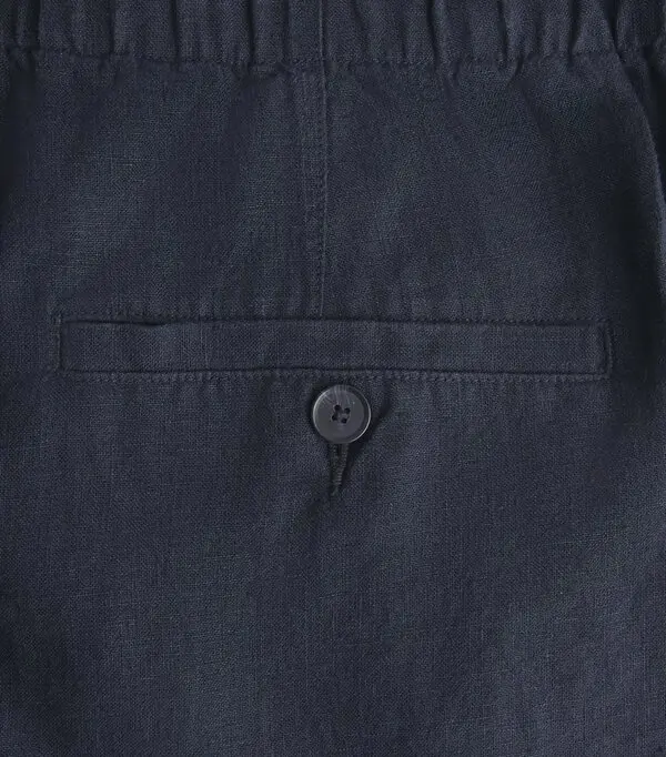 Vince Linen Drawstring Shorts - Navy