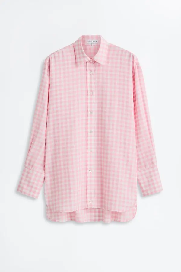 Scanlan Theodore Gingham Linen Shirt - Pink.white