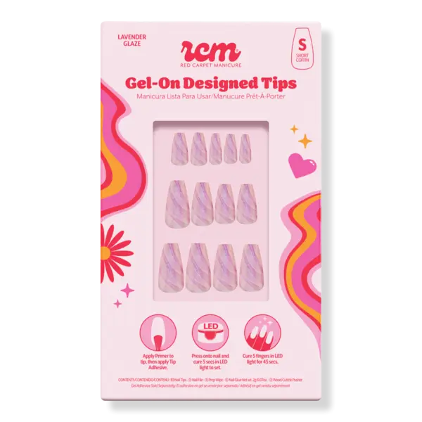 RED CARPET MANICURE Gel-on Led Cured Designed Nail Art Tips - Lavender Glaze