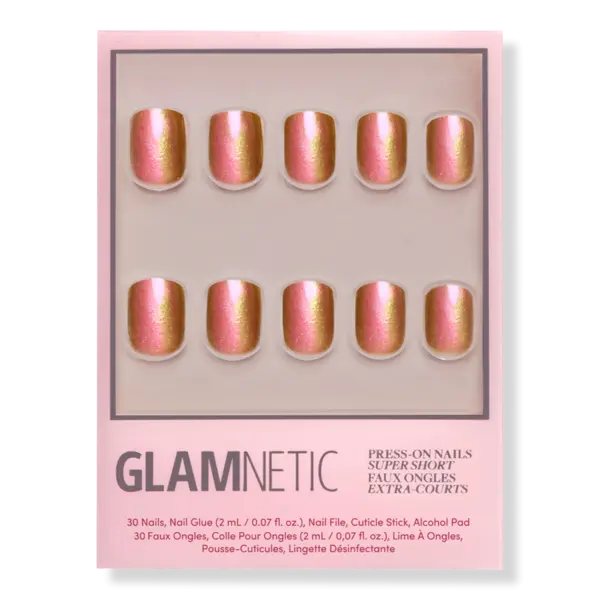 GLAMNETIC Papaya Chrome Press-on Nails - One-color