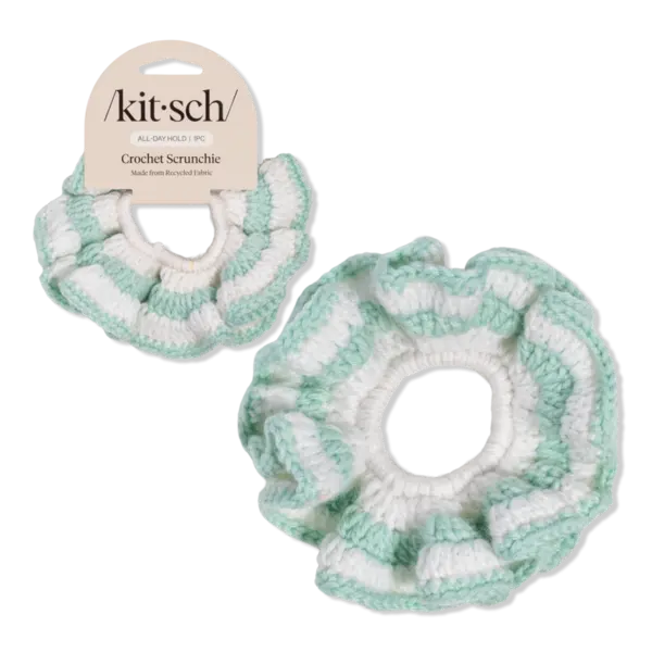 KITSCH Crochet Hair Scrunchie - Seafoam Blue