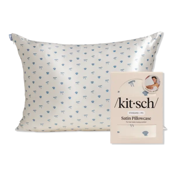 KITSCH Satin Pillowcase - Pearlized Cream & Coastal Blue