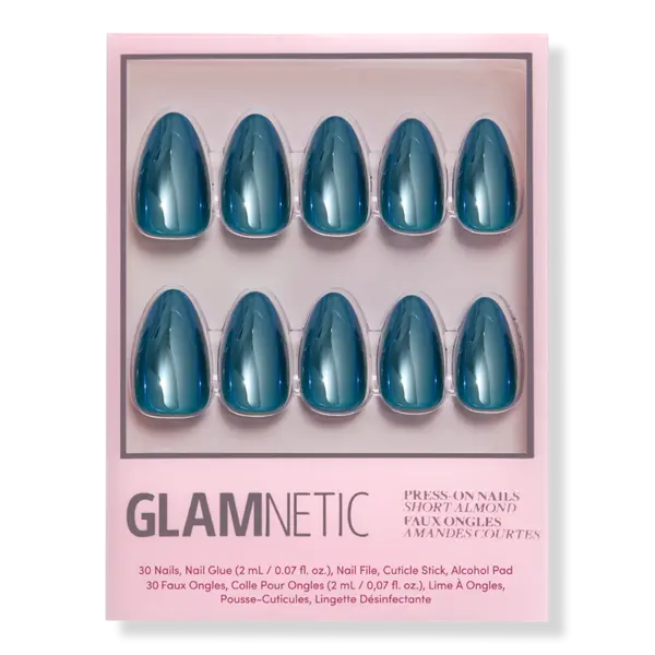 GLAMNETIC Midnight Teal Press-on Nails - One-color