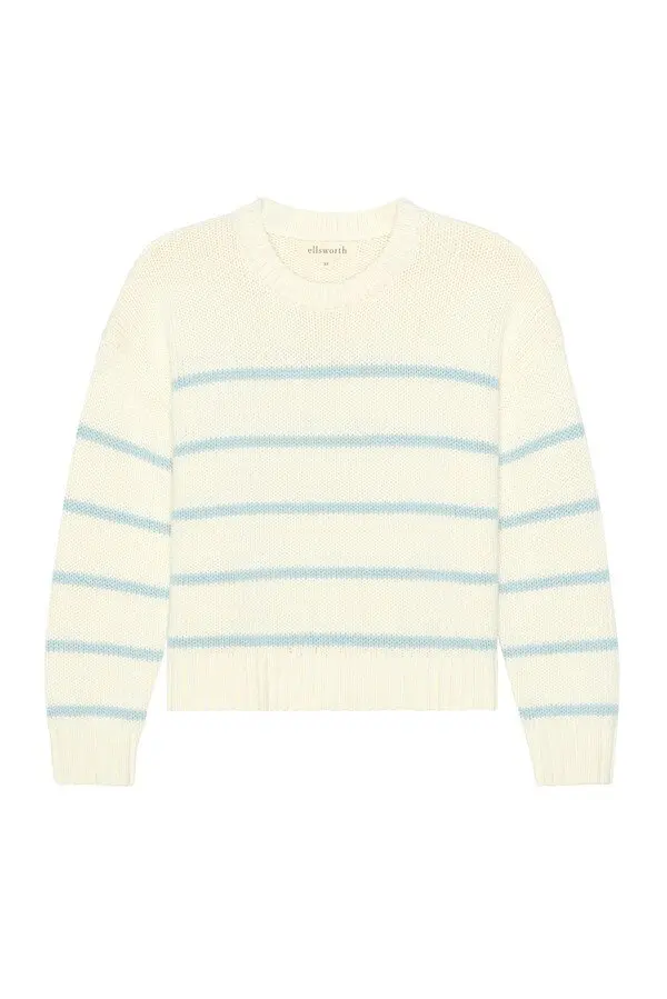 ELLSWORTH + IVEY Elena Crewneck Sweater - Blue