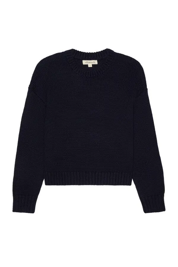 ELLSWORTH + IVEY Elena Crewneck Sweater - Black