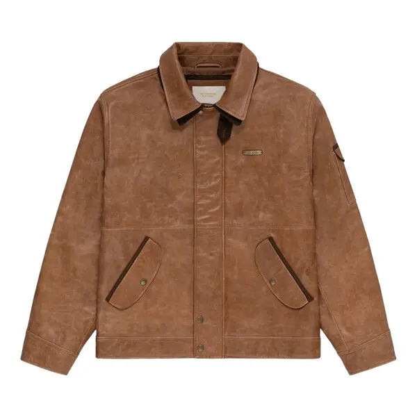Aimé Leon Dore Leather Aviator Jacket - Brown