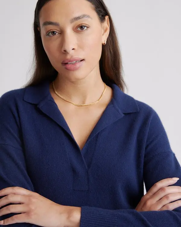 Quince Mongolian Spring Cashmere Polo Sweater