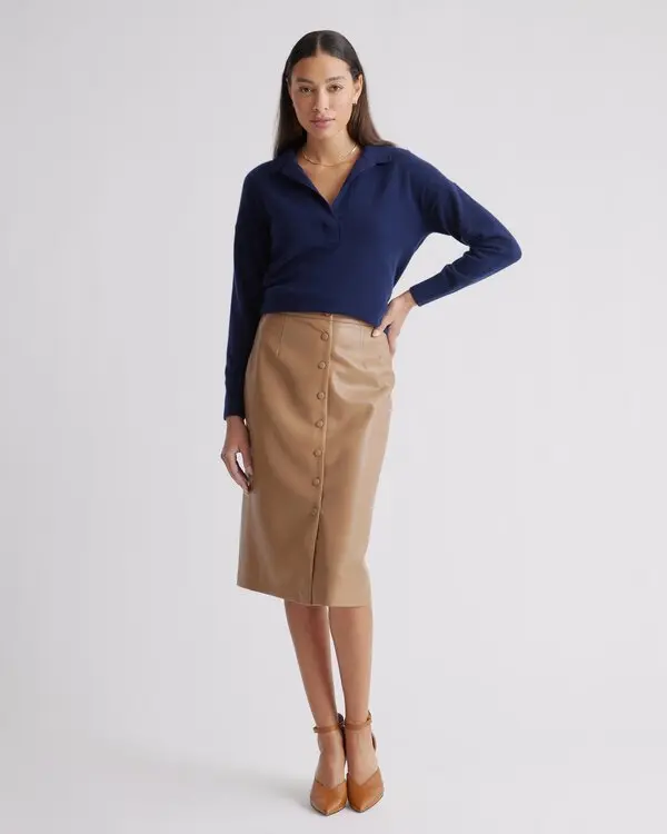 Quince Mongolian Spring Cashmere Polo Sweater