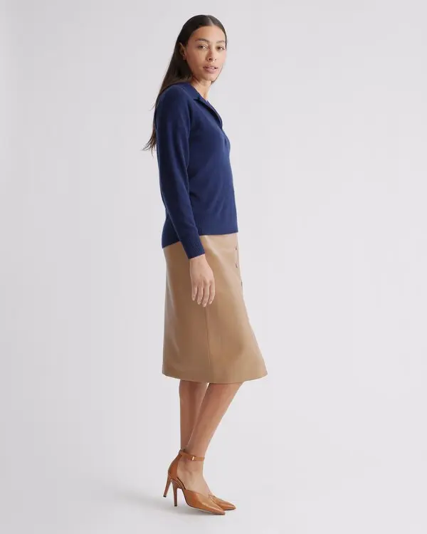 Quince Mongolian Spring Cashmere Polo Sweater
