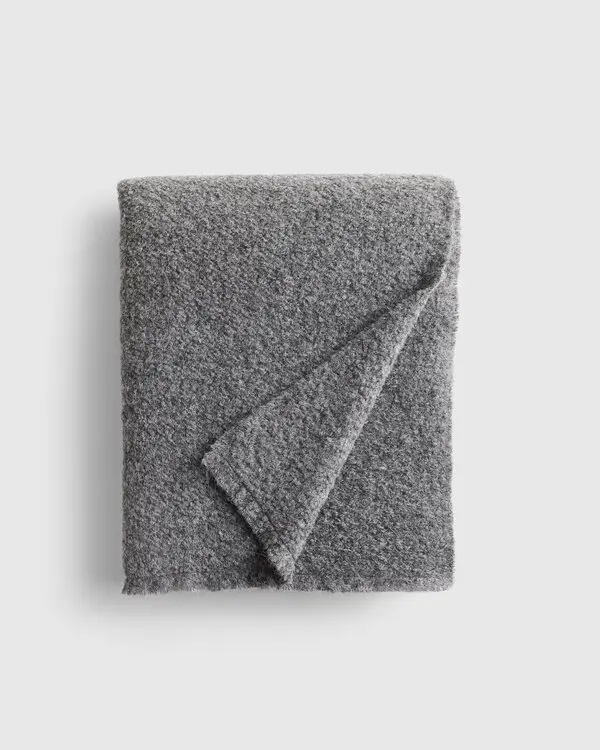 Quince Alpaca Boucle Throw - Charcoal